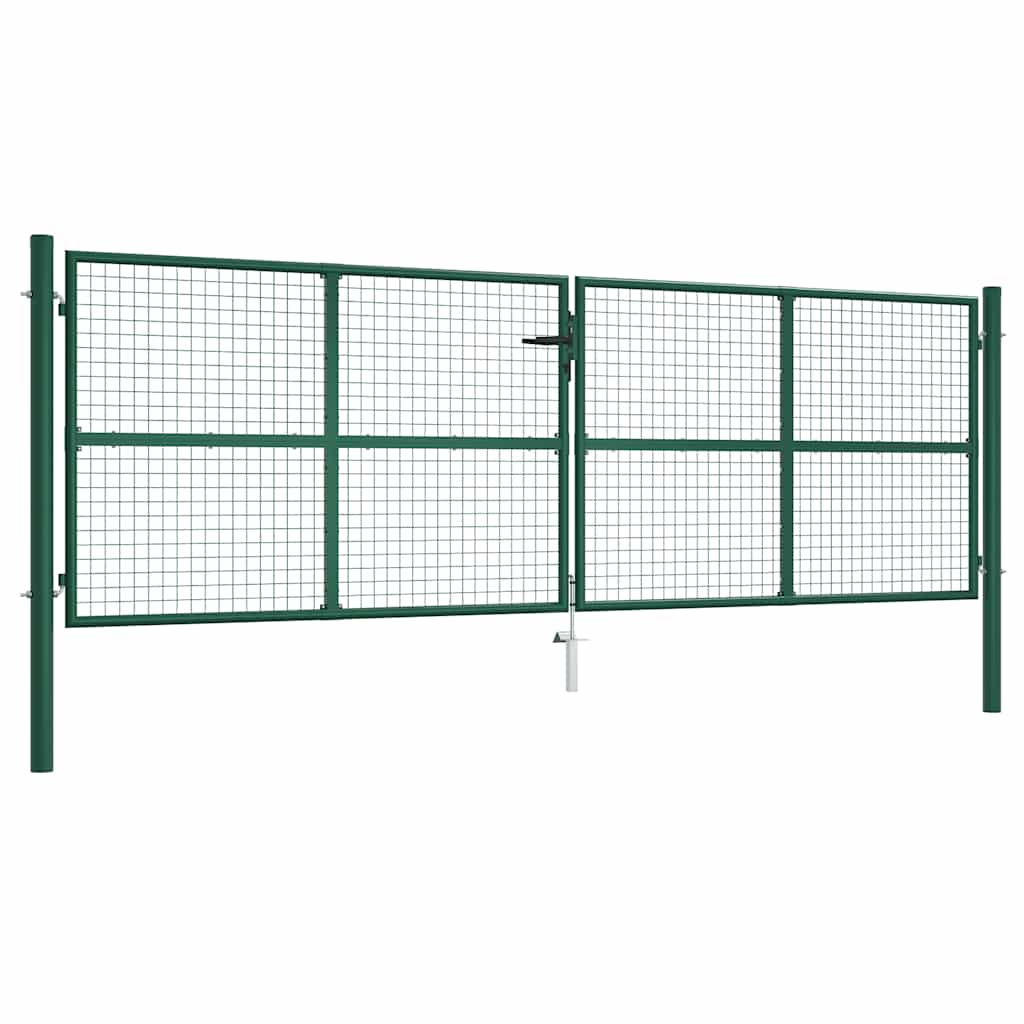 vidaXL Portail en treillis de jardin acier 390x125 cm vert | vidaXL.be