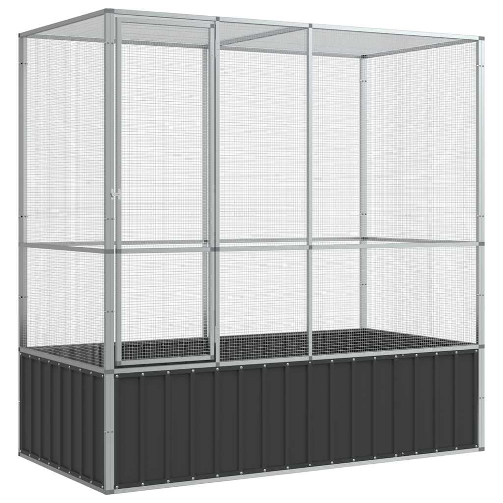 vidaXL Volière argenté 210,5x107x212 cm acier | vidaXL.be